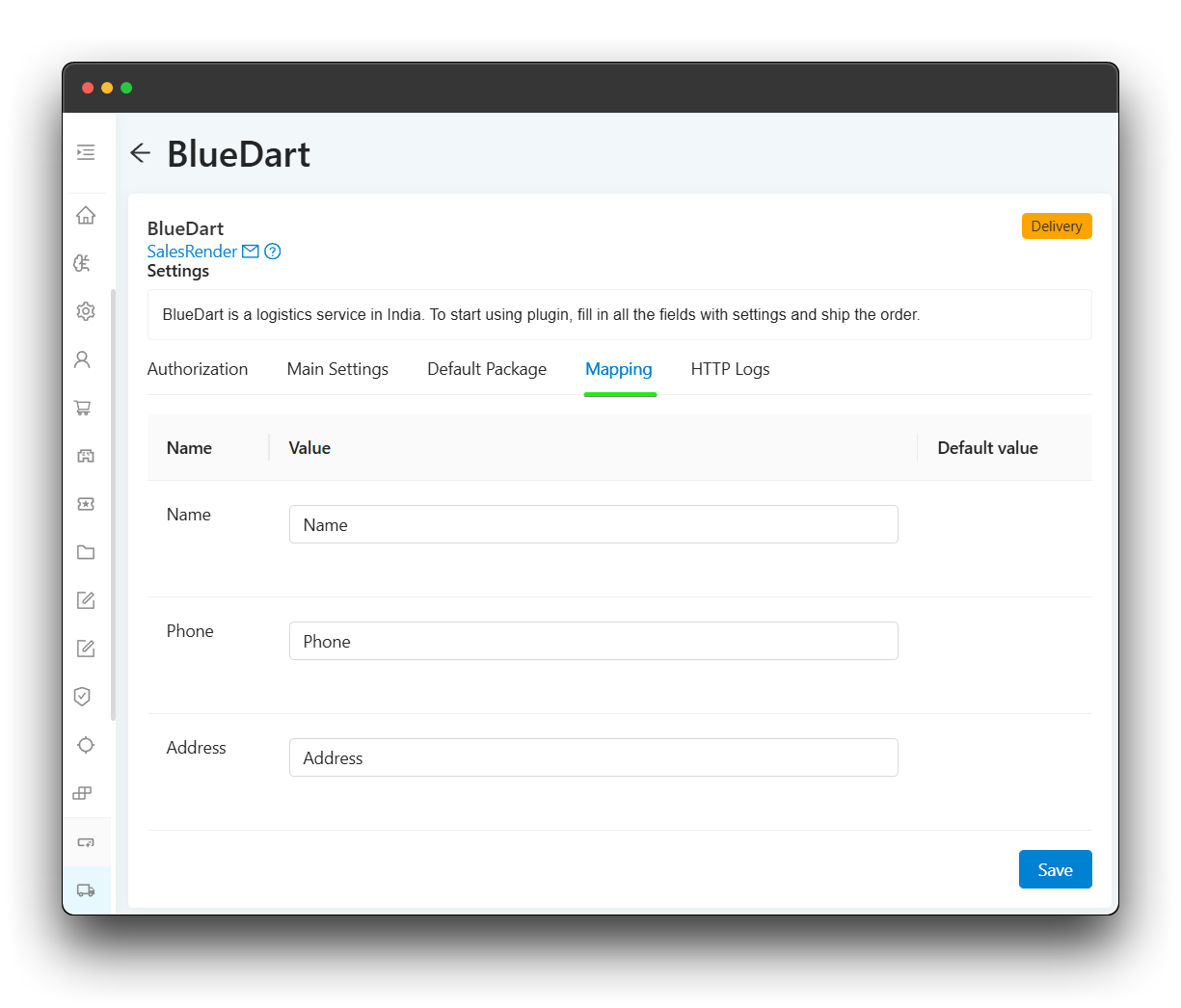 Integration with BlueDart | SalesRender Wiki
