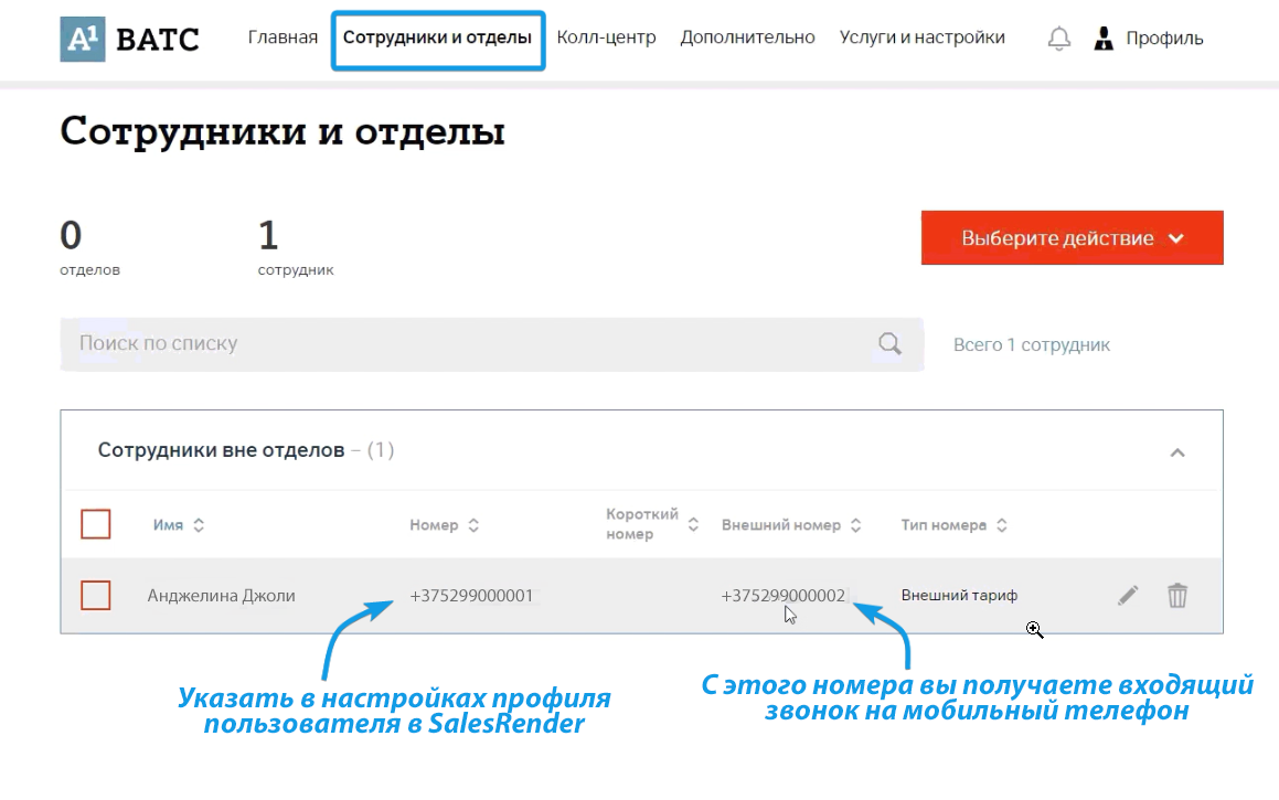 Телефония А1 | SalesRender Wiki
